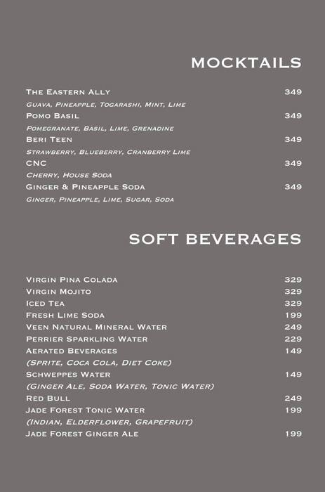 Menu at The House of Celeste, Gurugram