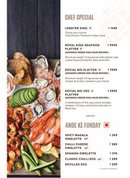 Menu at Indie Kulture, Patna