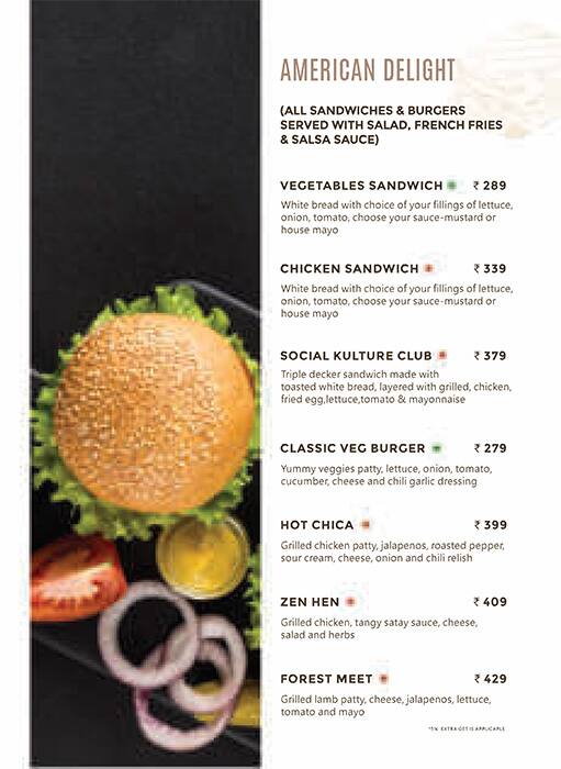 Menu at Indie Kulture, Patna