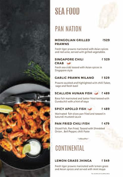 Menu at Indie Kulture, Patna