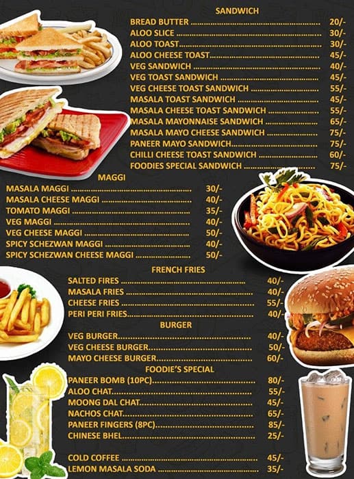 Menu of Foodies Snacks Corner, Talegaon, Pune