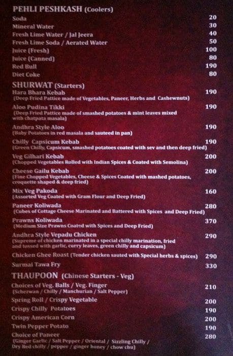 Hotel Sai Palace Garden Menu, Menu for Hotel Sai Palace Garden, Mira ...