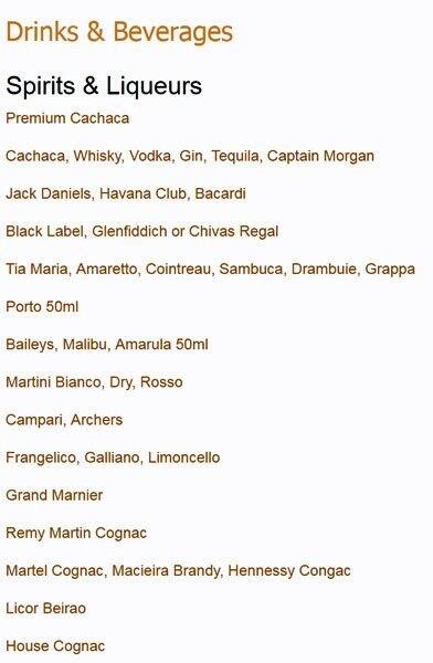 Menu at Rodizio Rico pub & bar, Birmingham, 207 Wharfside St