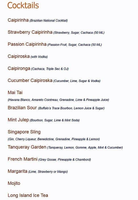 Menu at Rodizio Rico pub & bar, Birmingham, 207 Wharfside St