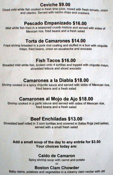 Menu at HUMA restaurant, Edmonton