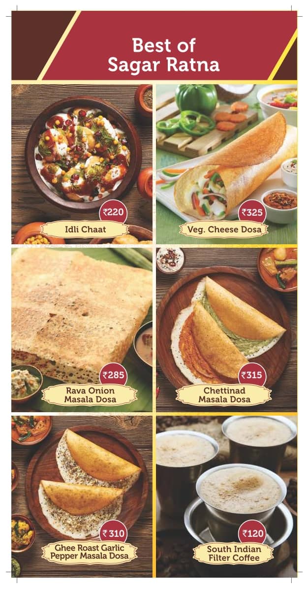 Menu of Sagar Ratna, Model Town 1, New Delhi