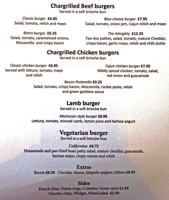 Menu at Elements Bar, Novotel Waterloo, London