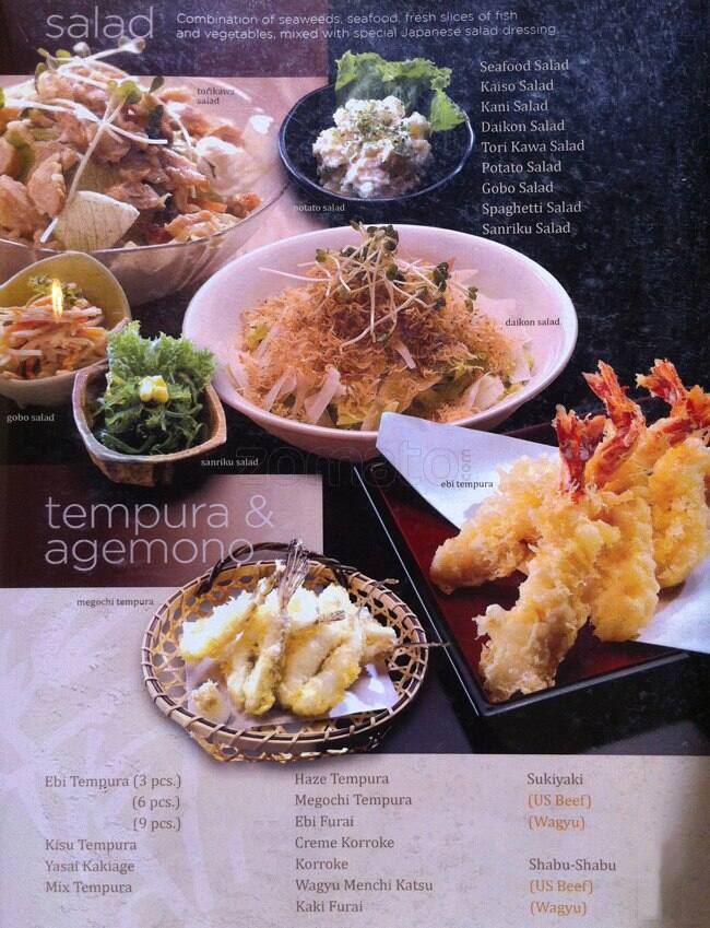 Menu at Hanakazu Japanese Restaurant, Parañaque, 5139 N Bridgeway