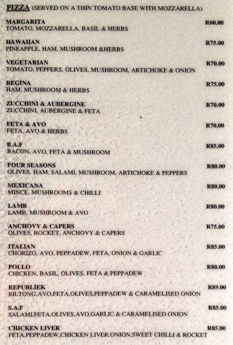 Speisekarte von Ant Cafe, Johannesburg