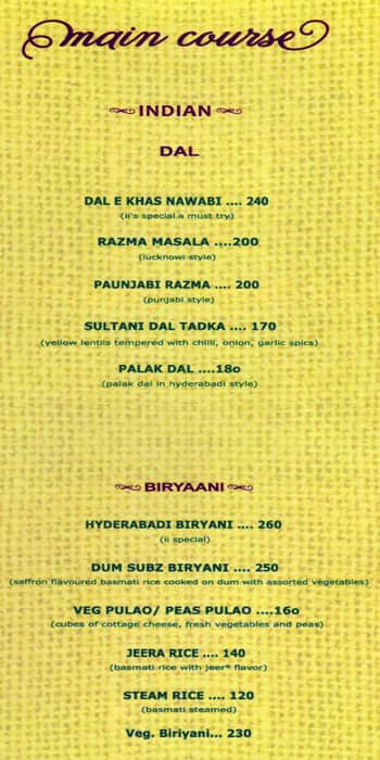 Menu at Jaipur Jungle, Jaipur, B-12