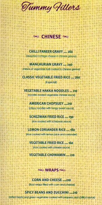 Menu at Jaipur Jungle, Jaipur, B-12