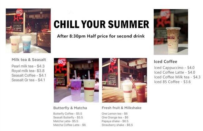 85 Degrees Bakery & Cafe Menu - Urbanspoon/Zomato