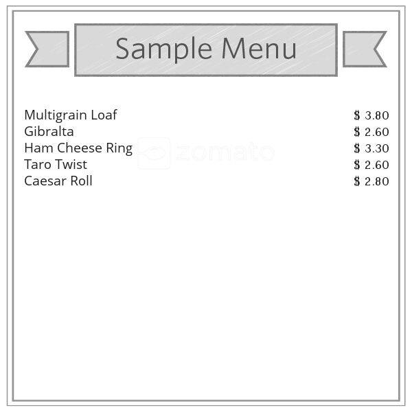 Menu at 85 Degrees Bakery & Cafe, Chatswood