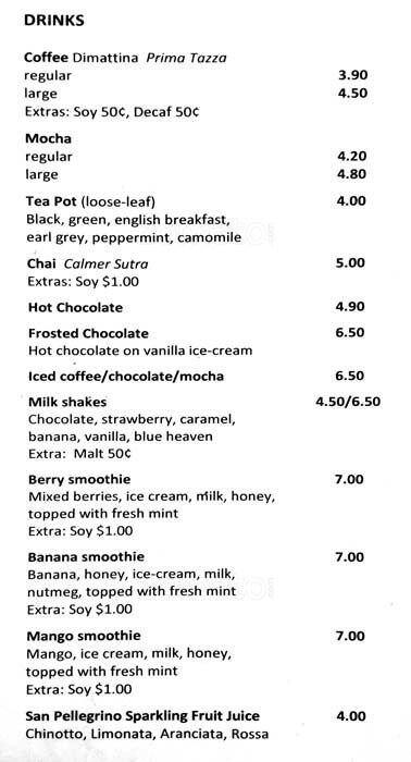 Menu at Sandy Beach Hq restaurant, Sandringham