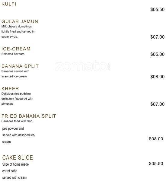Menu at Indian Whisper Indian Restaurant Gold Coast, Runaway Bay