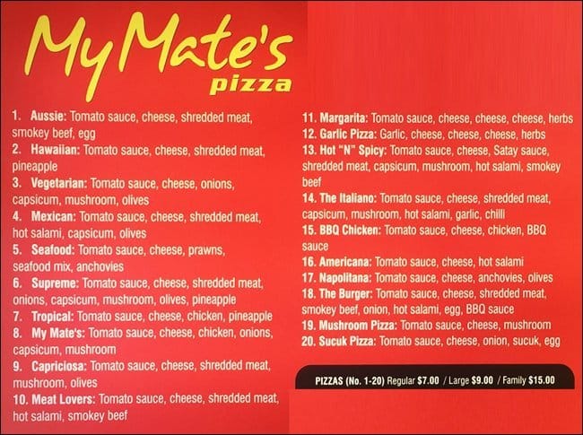 My Mate's Pizza Menu, Menu for My Mate's Pizza, Meadow Heights ...