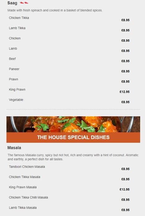 Menu at The Naz Takeaway restaurant, Eccles