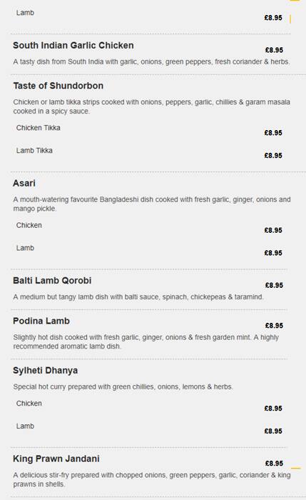 Menu at The Naz Takeaway restaurant, Eccles