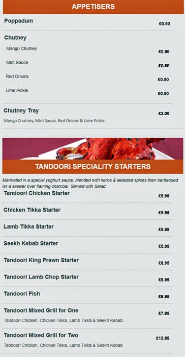 Menu at The Naz Takeaway restaurant, Eccles