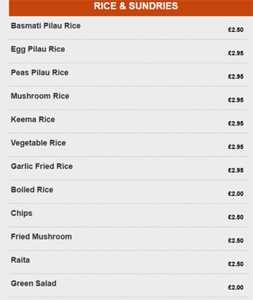 Menu at The Naz Takeaway restaurant, Eccles