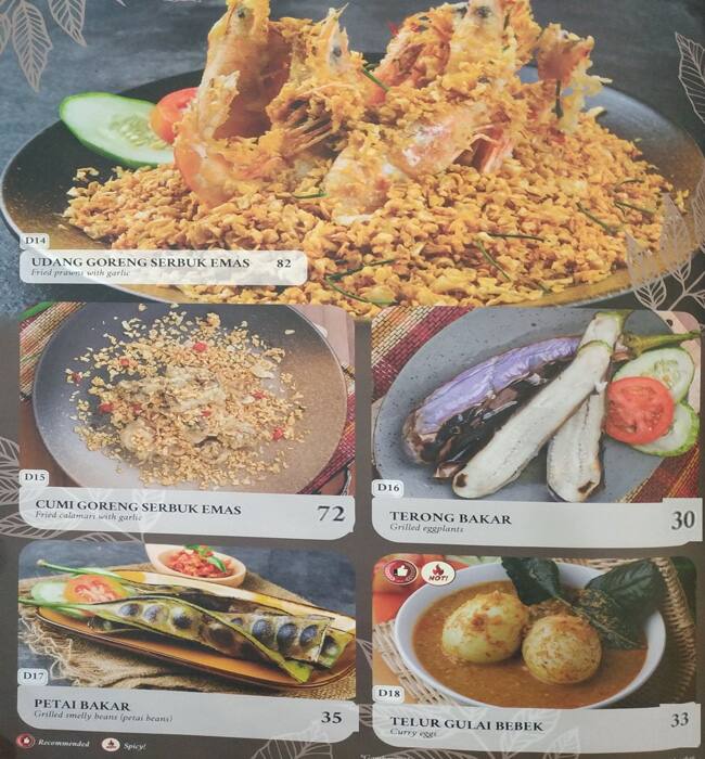 Menu at Mantra restaurant, South Jakarta, RT.1/RW.16