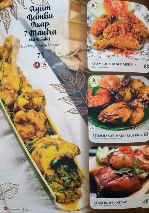 Menu at Mantra restaurant, South Jakarta, RT.1/RW.16