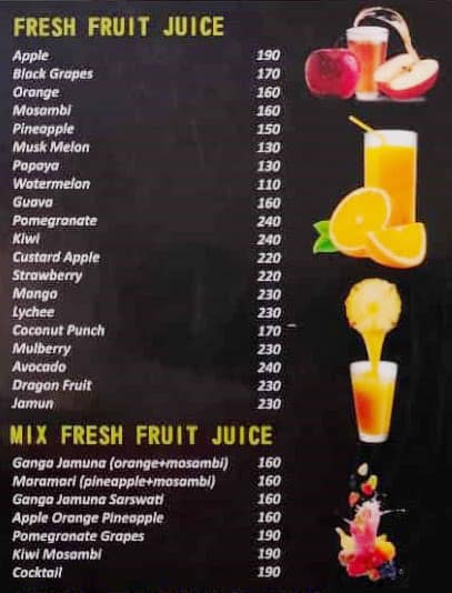Menu of Natural Juice, Nerul, Navi Mumbai