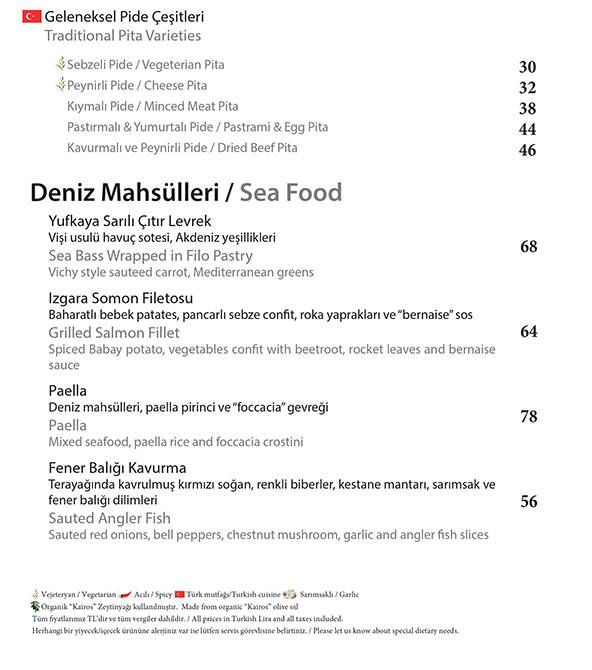 Menu at Orange Southern Mediterranean Grill - İstanbul Marriott Hotel ...