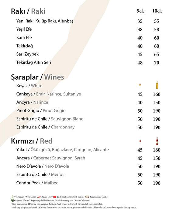 Menu at Orange Southern Mediterranean Grill - İstanbul Marriott Hotel ...