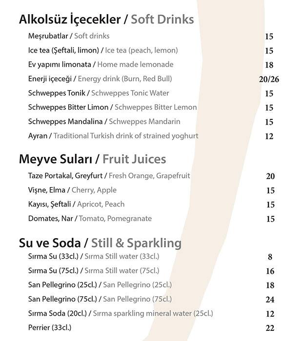 Menu at Orange Southern Mediterranean Grill - İstanbul Marriott Hotel ...
