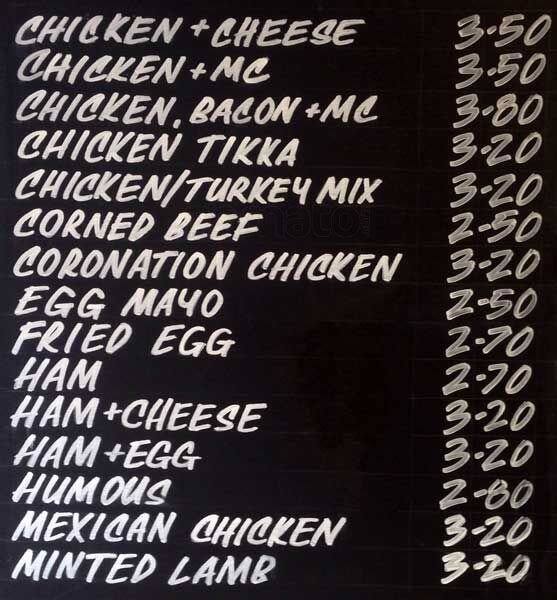 Menu at The Munch Box fast food, Twickenham, 38 London Rd