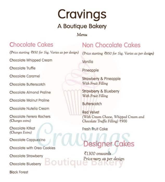 Cravings Menu, Menu for Cravings, Sector 30, Chandigarh - Zomato