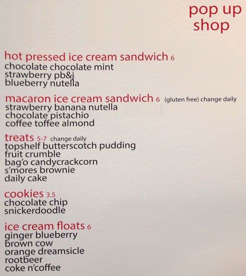 Menu at Bon Bon desserts, Mill Valley