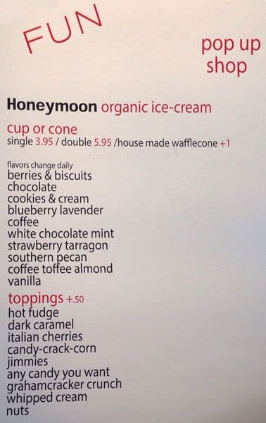 Menu at Bon Bon desserts, Mill Valley