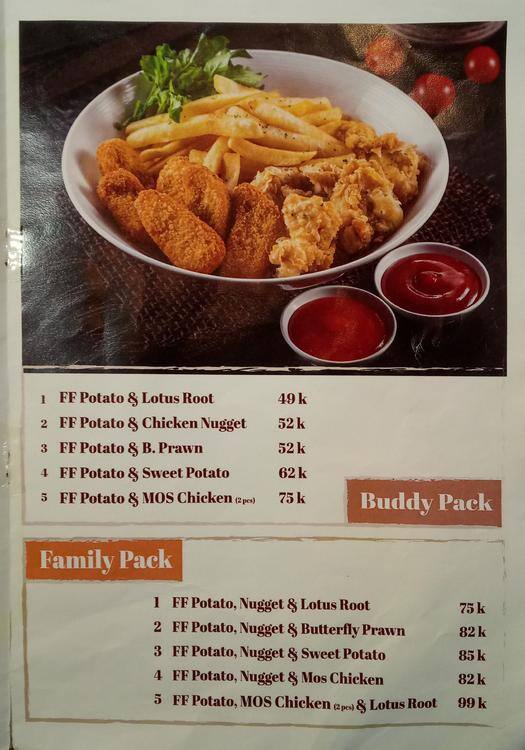 Menu at Mos Cafe, South Jakarta, Jalan Melawai Raya N0.29