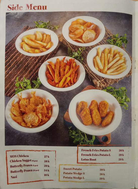 Menu at Mos Cafe, South Jakarta, Jalan Melawai Raya N0.29