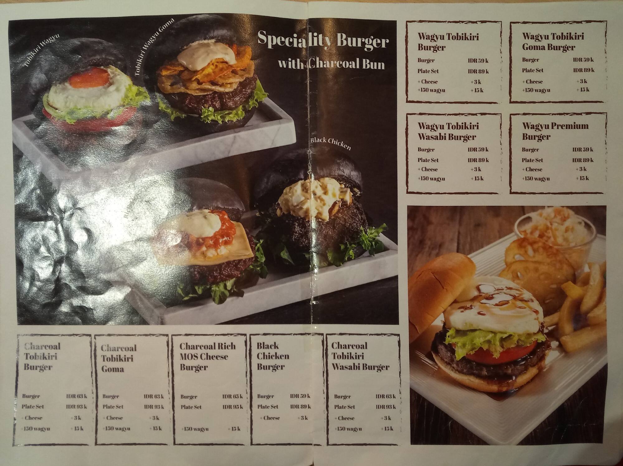 Menu at Mos Cafe, South Jakarta, Jalan Melawai Raya N0.29