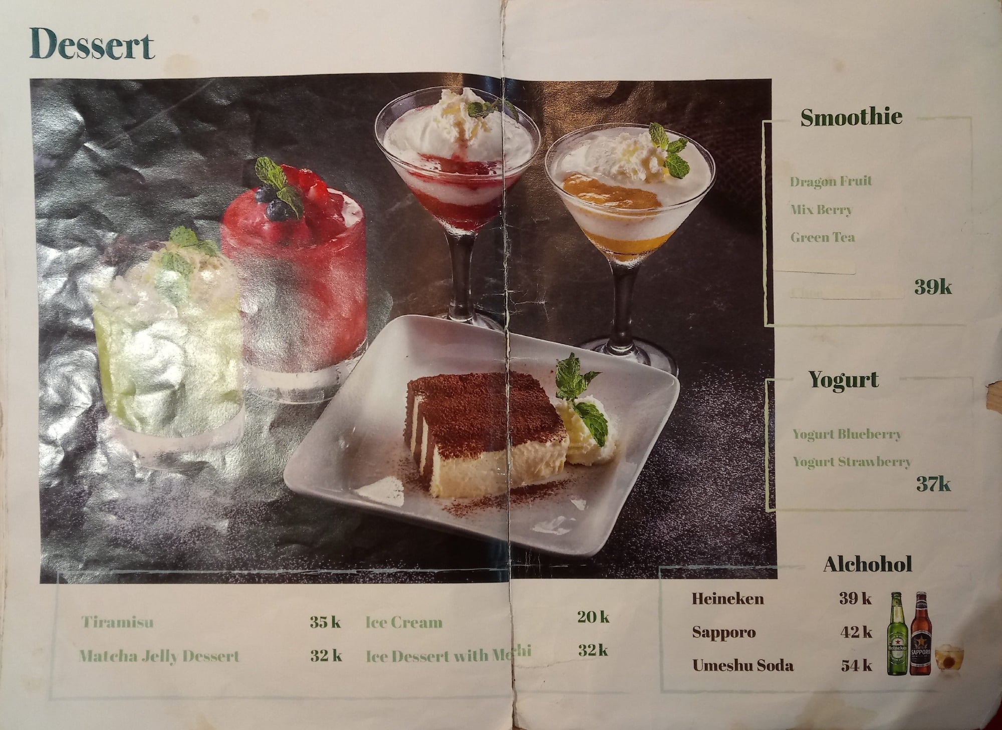 Menu at Mos Cafe, South Jakarta, Jalan Melawai Raya N0.29