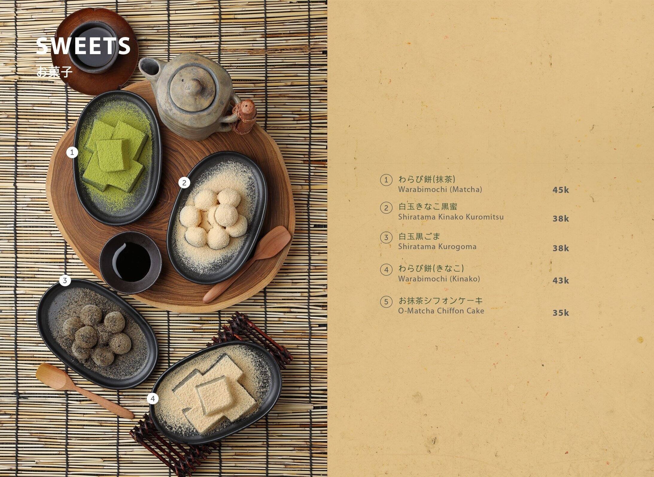 Menu at TSUJIRI Tea House cafe, Jakarta, Lippo Mall Puri @ The St. Moritz