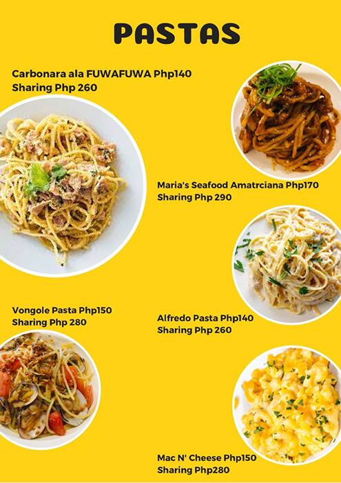 Menu at Fuwa Fuwa Cafe, Parañaque, Aguirre