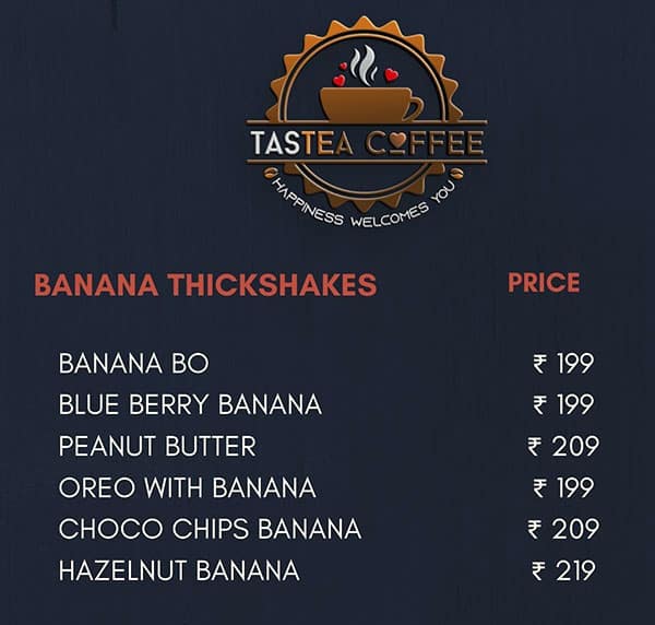 Menu at TASTEA COFFEE, Hyderabad
