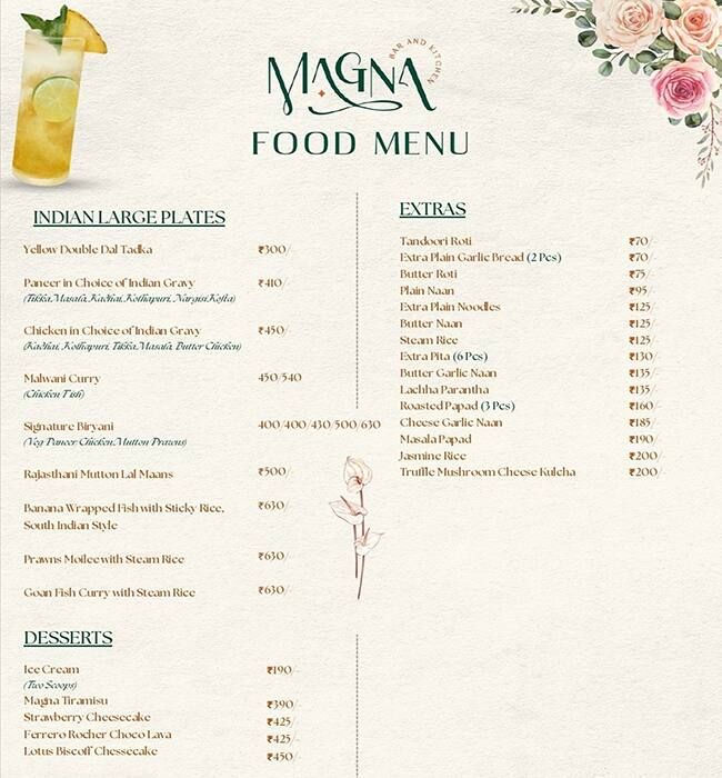 Menu of Magna - Café & Bar, Wagle Estate, Thane West, Thane