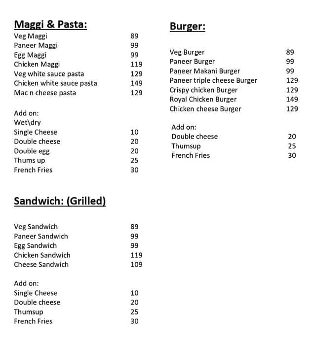 Menu of Leo Foods, Kondapur, Hyderabad