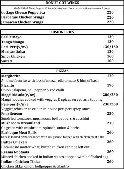 Menu at Woodbox Cafe, New Delhi, 1 Dda Market