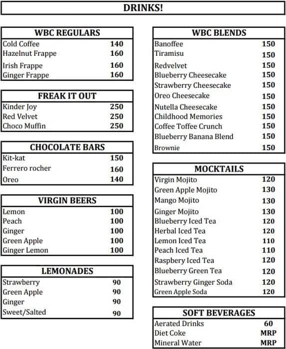 Menu at Woodbox Cafe, New Delhi, 1 Dda Market