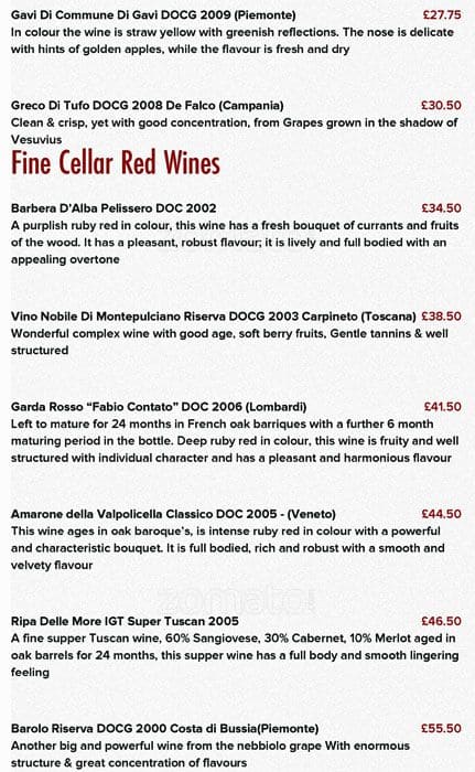 Menu at Ferraris Italian Restaurant Bexley, Bexley, 2 Bexley High St