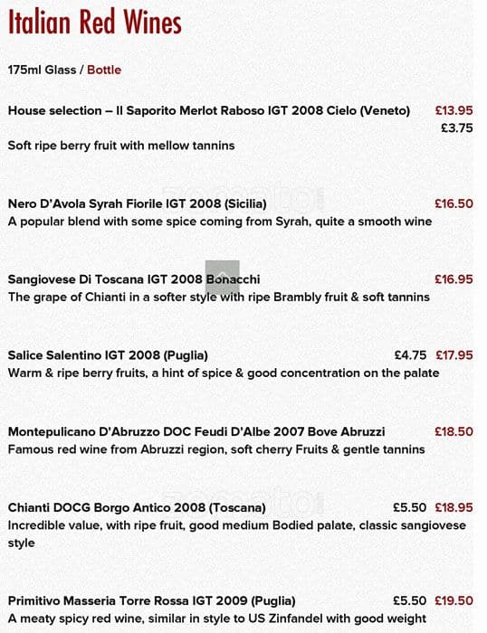 Menu at Ferraris Italian Restaurant Bexley, Bexley, 2 Bexley High St
