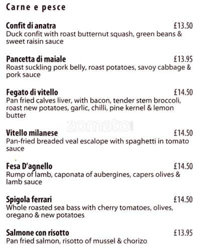 Menu at Ferraris Italian Restaurant Bexley, Bexley, 2 Bexley High St