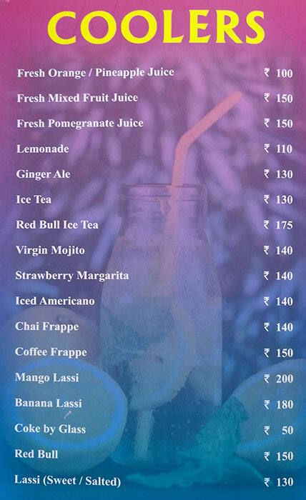 Menu at Art Cafe, Jaipur, 135