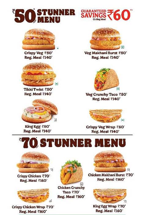 Menu at Burger King, Pune, Ground & Mezzanine Level